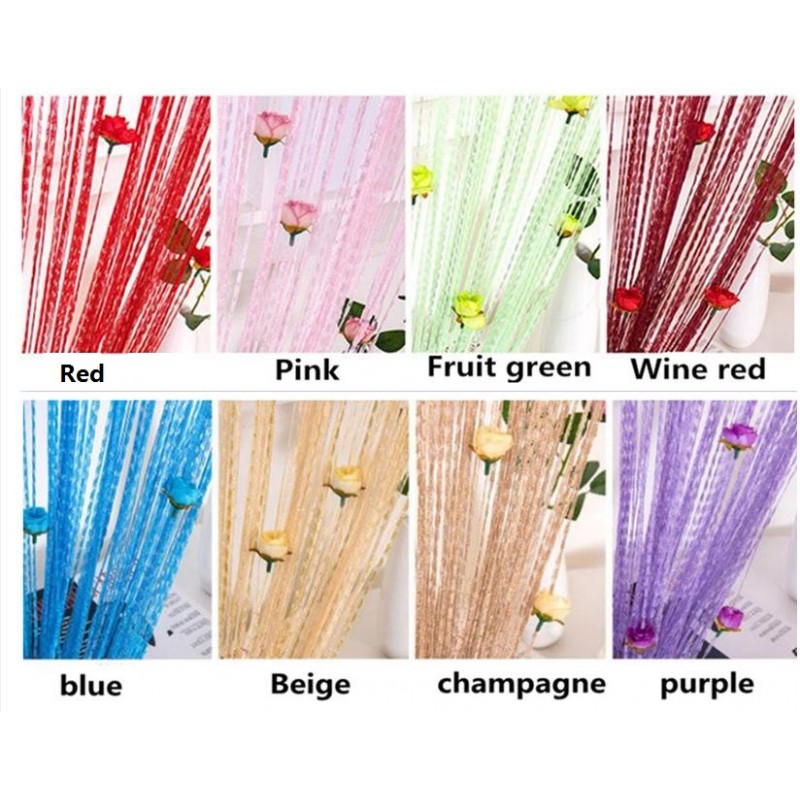 W3mXL3m String Curtains With Rose Flowers Door curtain Room Divider ...